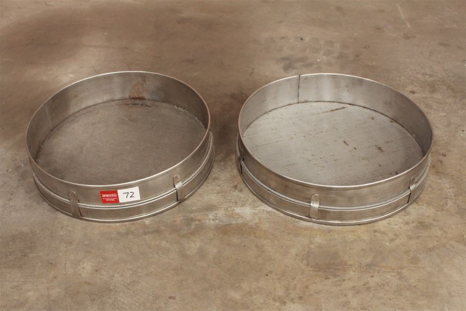 Two Stainless Steel Hand Sieves With Changeable Screens Auction (0072 ...