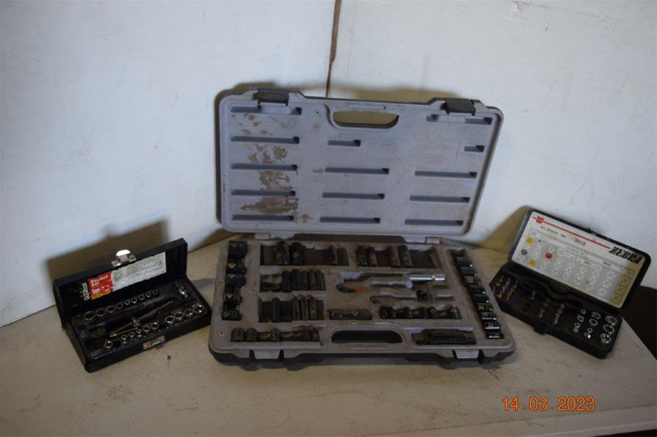 Lot of 3 Incomplete Sets of Assorted Sockets & Drivers Auction (0042-9039843) | Grays Australia