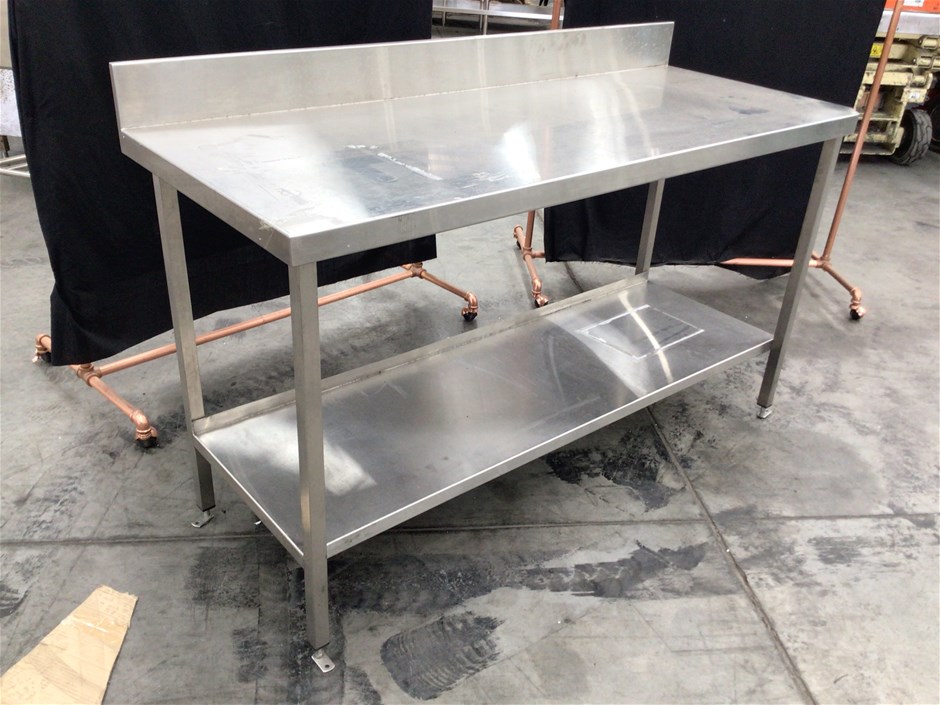 Stainless steel bench with splashback Auction (0031-3025035) | Grays ...