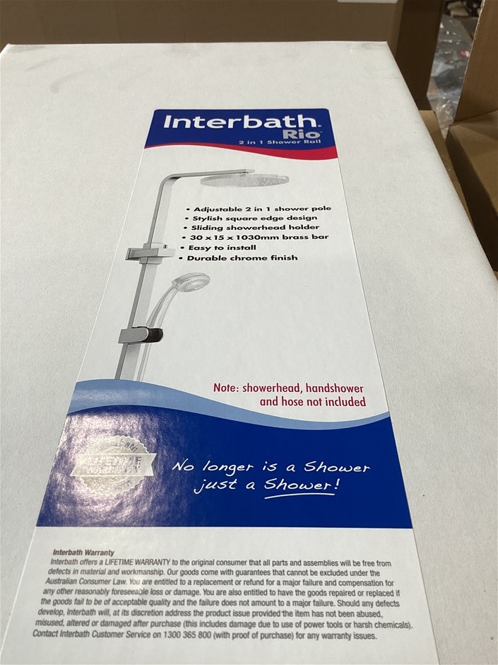 Interbath Rio 2 In 1 Shower Rail Auction (0023-8017057) | Grays Australia
