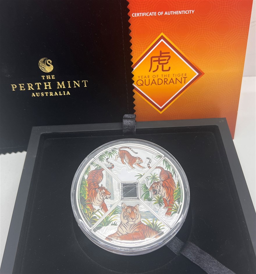 2022 Year of theTiger Quadrant 1oz Silver Proof 4 Coin Set Auction ...