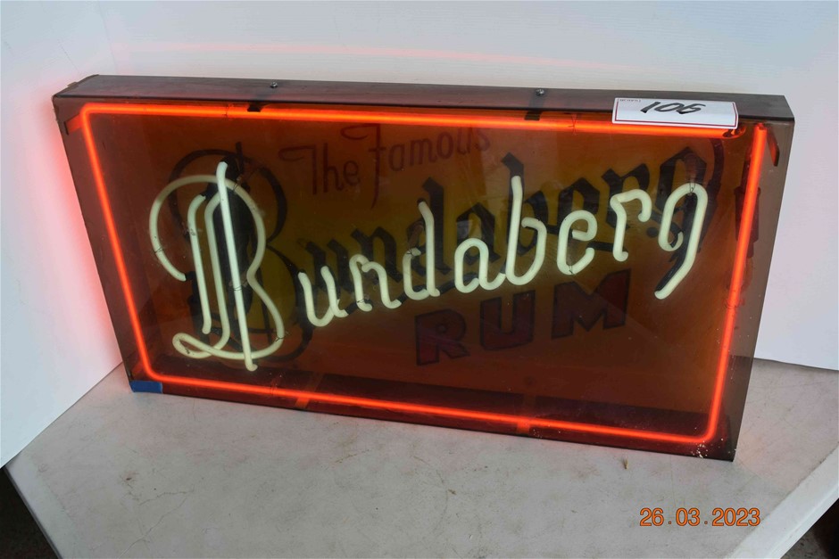 Memorabilia "Bunderberg Rum Neon Sign Auction (0106-9040207) | Grays ...