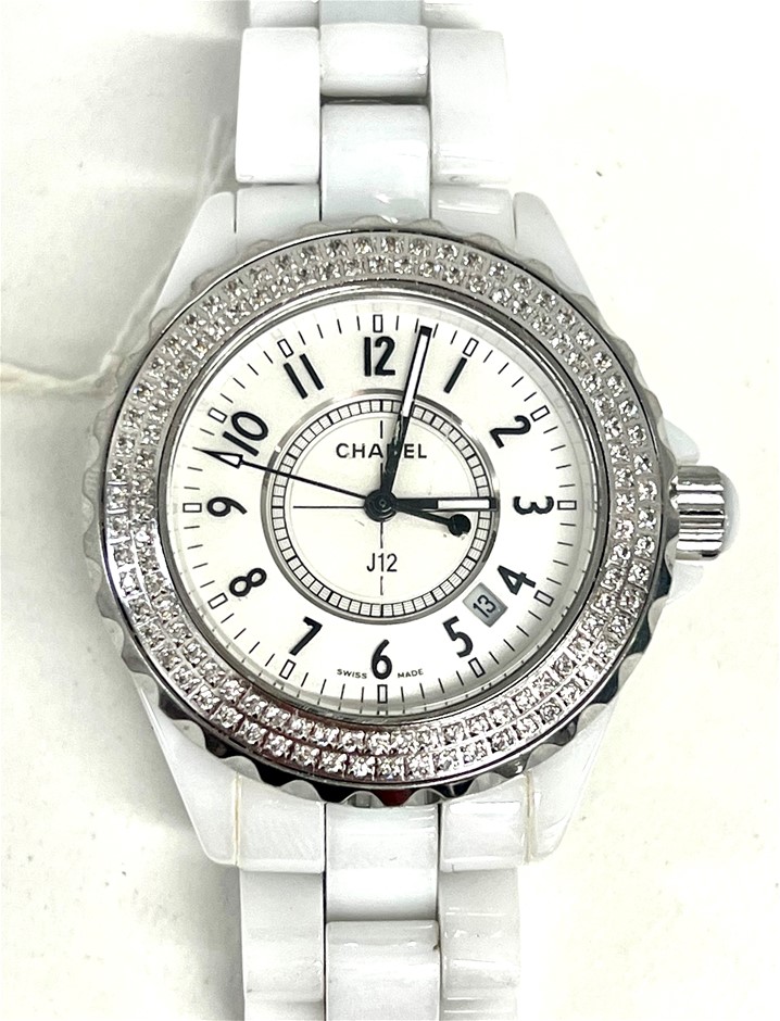 Chanel J12 Diamond Mid Size Watch Auction (0072-2551618) | Grays Australia
