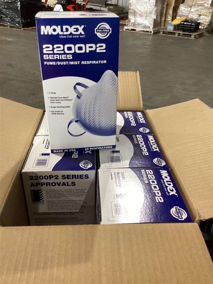 Moldex 2200P2 Fume/Dust/Mist Respirators, Qty x 1 Box Auction (0050 ...