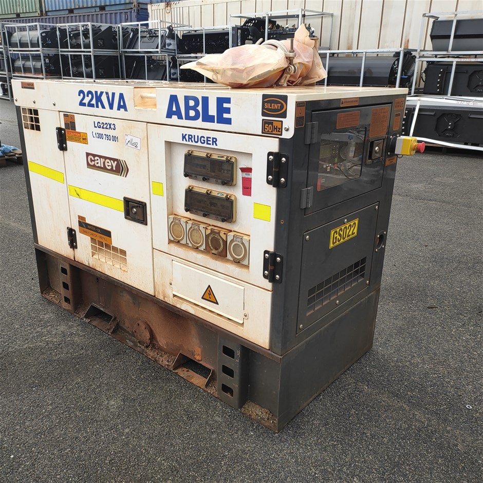 Able LG22X3 Generator Auction (0027-9042050) | Grays Australia