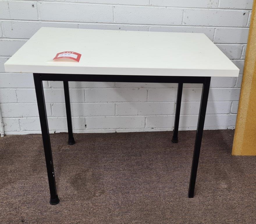 1 x Laminex Utility Table with Black Metal Legs Auction (0335-3025421 ...