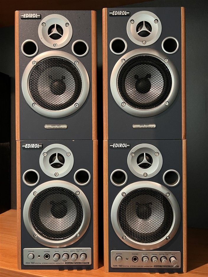 2 x Pairs ROLAND EDIROL Stereo Micro Monitor Speaker Auction (0088 ...