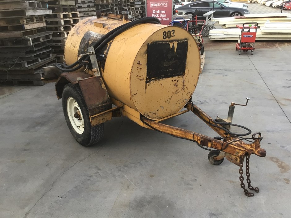 Steel Fabricated Single Axle Diesel Tanker Trailer Auction (0041 ...