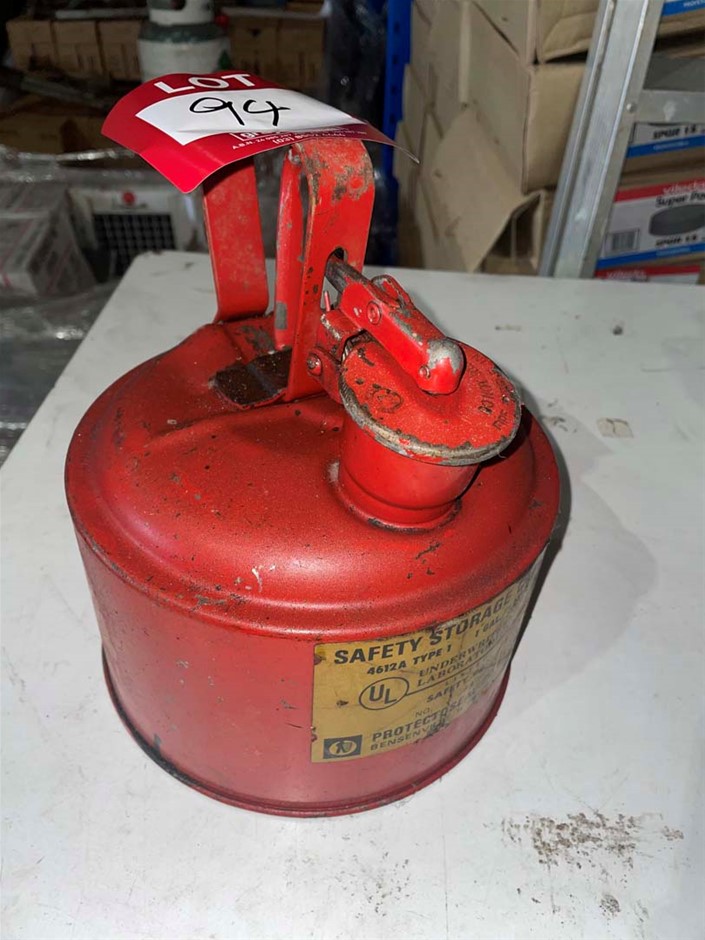 Vintage Red Steel Fuel Can Auction (0094-3025589) | Grays Australia