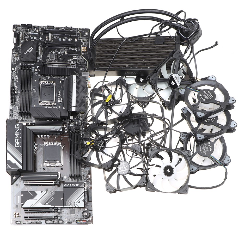 6 x Assorted Computer Parts, Incl: Motherboards, Fans, etc. NB ...
