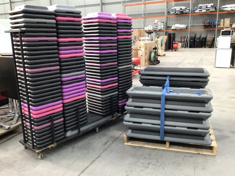 Large Quantity of Exercise Steps with Raisers and Trolley Auction (0017 ...