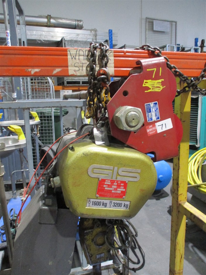Girder Mounted Chain Hoist Auction (0071-3025972) | Grays Australia