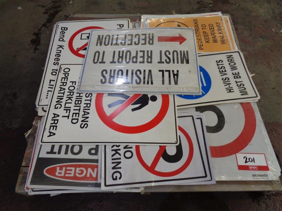 Pallet of Road & Safety Signs Auction (0201-9042299) | Grays Australia