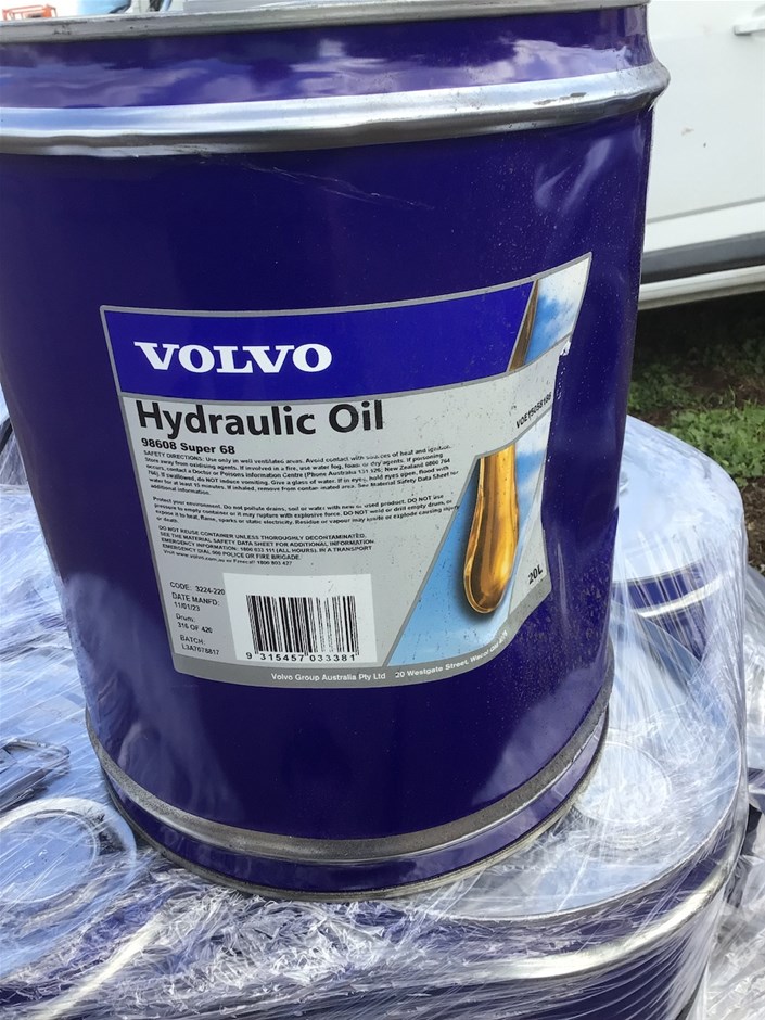 20 x 20 Lt Volvo Super 68 Hydraulic Oil Auction (0010-3025973) | Grays ...