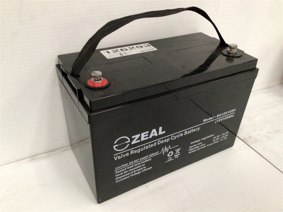 Unused Zeal SA12V125C Deep Cycle Battery Auction (0246-7046347) | Grays ...