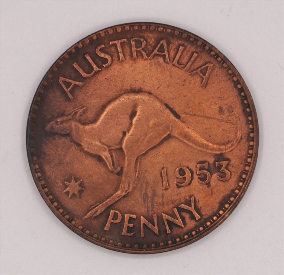 Double Strike Error Australian 1953 Penny Auction (0008-2554404 ...