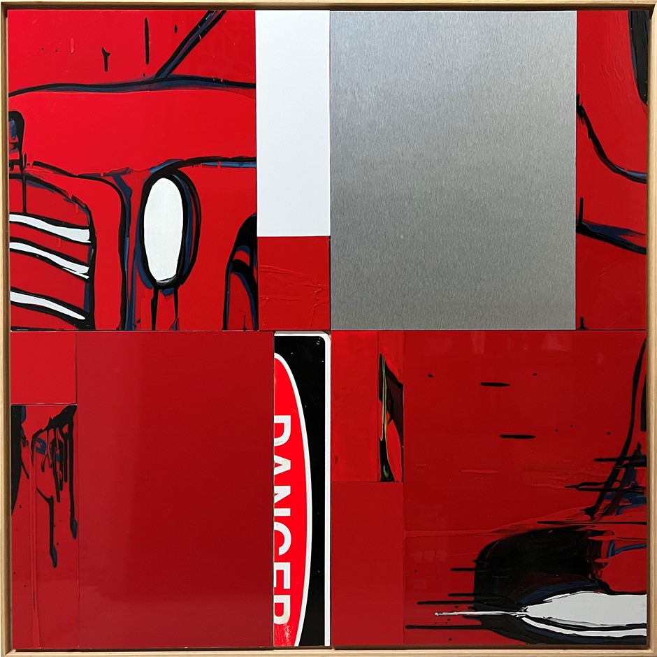 JASPER KNIGHT (1978 - ) Enamel Painting on Perspex, Metal & Timber ...