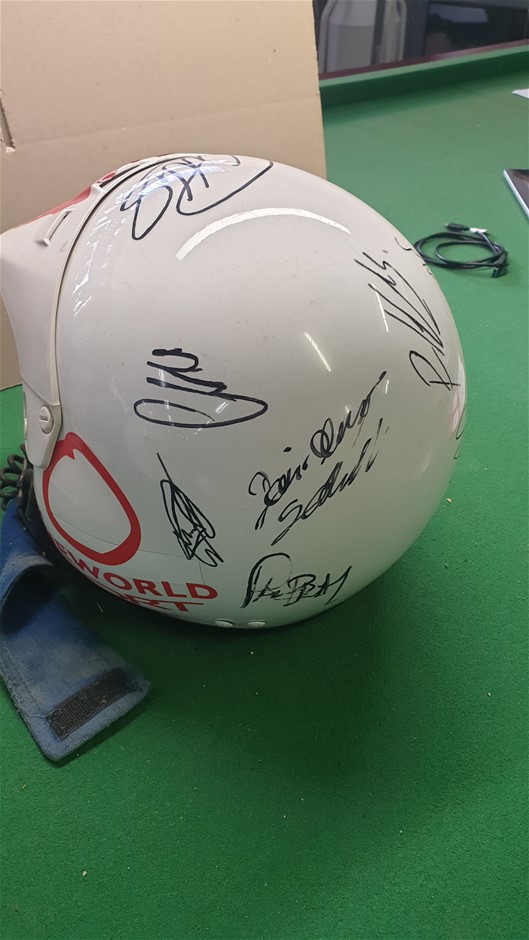 Racing Helmet Signed by World Racing Champs- Signatures in Photographs ...