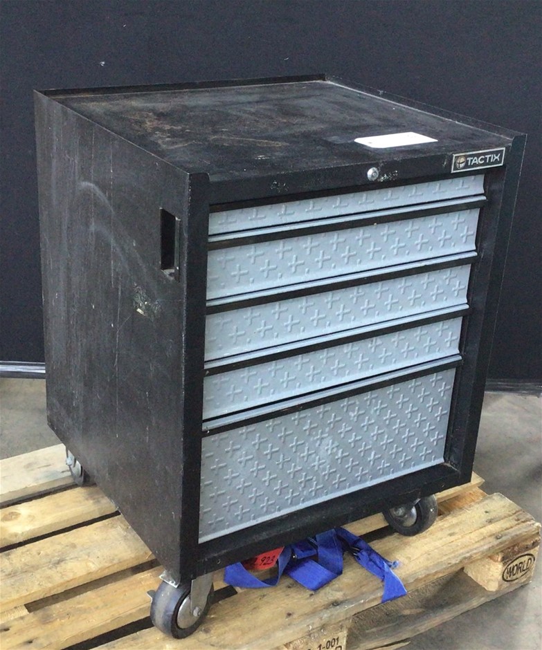 Tactic 5 Drawer Tool Trolley With Assorted Hand Tools & Etc Auction ...