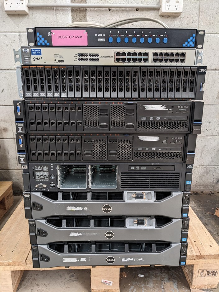 Pallet Various Servers & Networking Equipment: Dell, HP, Lenovo, IBM ...