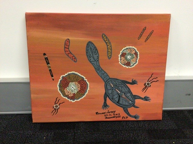 Indigenous Canvas Painting By Rowan Jerry Auction (0013-9048245 ...