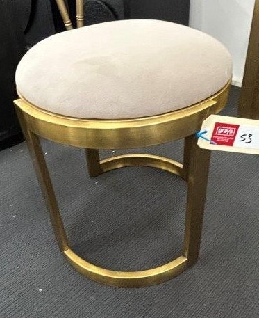 Metal Gold Finish Upholstered Stool Auction (0053-5054171) | Grays ...