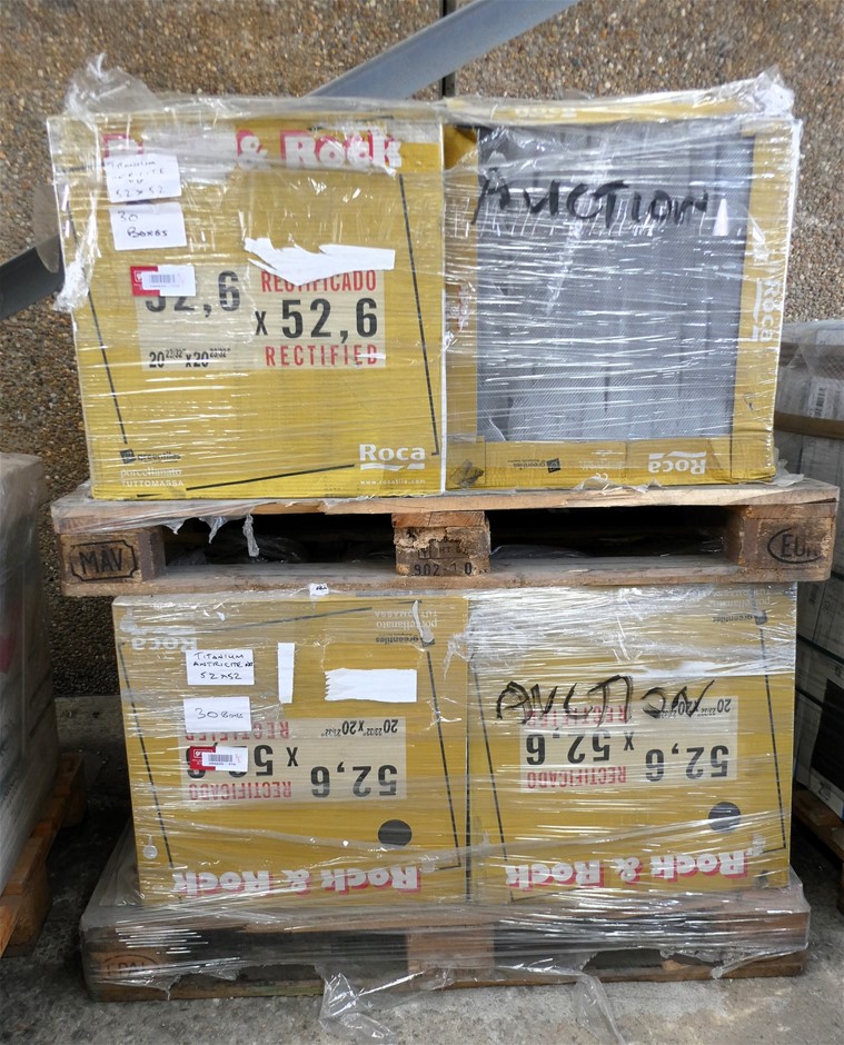 2 x Pallets of 520 x 520mm Titanium Anthacite Tiles Auction (0031 ...