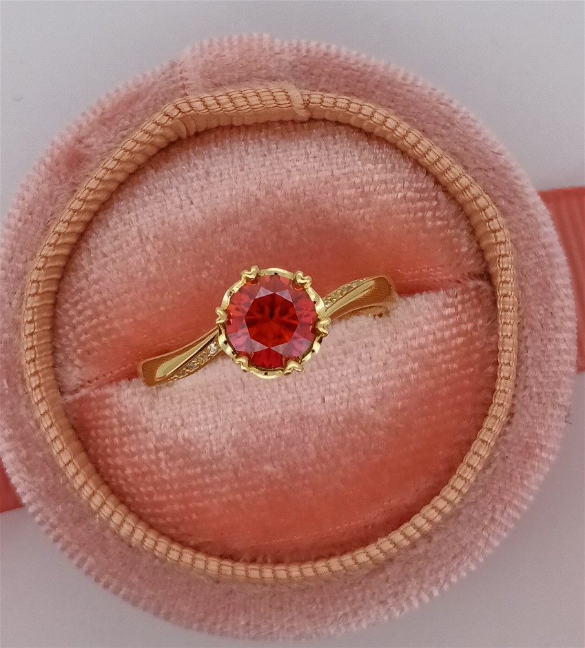 1.0CT GRA Red Moissanite Ring Auction (0006-2555485) | Grays Australia