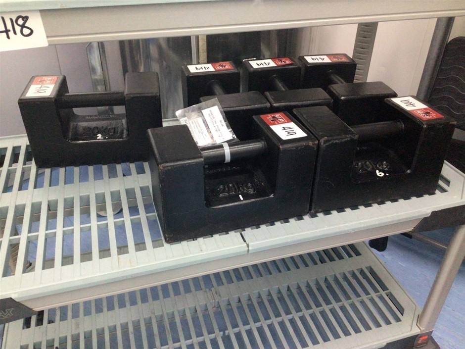 6 x MASSCAL 20kg weights Auction (0419-7047503) | Grays Australia