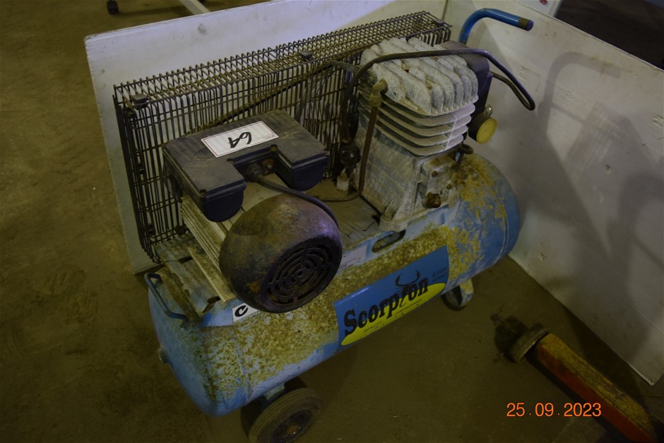 Scorpion Single Phase Portable Air Compressor Auction (0064-9045178 ...