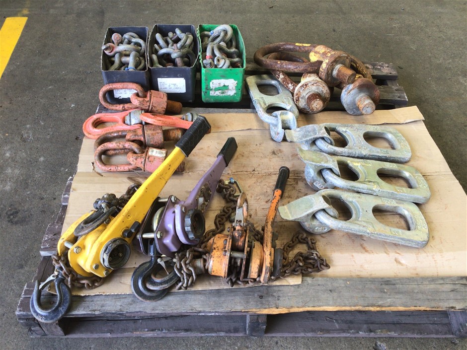 Chain Shackle links and 3 x Lever Block Chain Hoist Auction (0040 ...