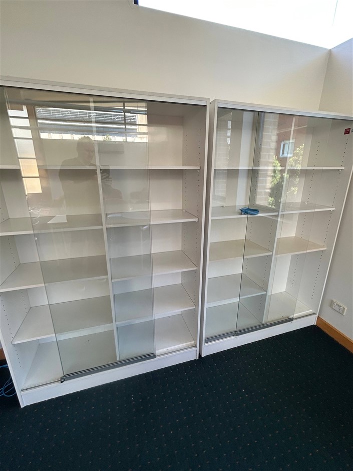 2 x Glass Door Display Cabinets Auction (0161-5054266) | Grays Australia