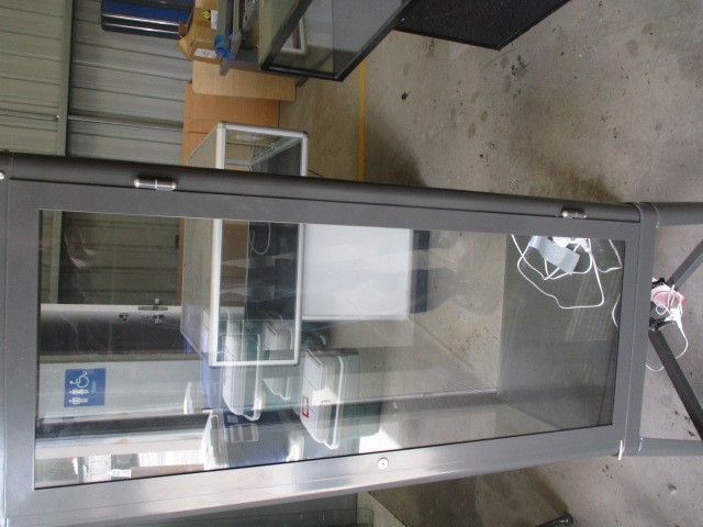 2 x 4 Sided Glass Display Units on Legs - 1 Opening Door Auction (0057 ...