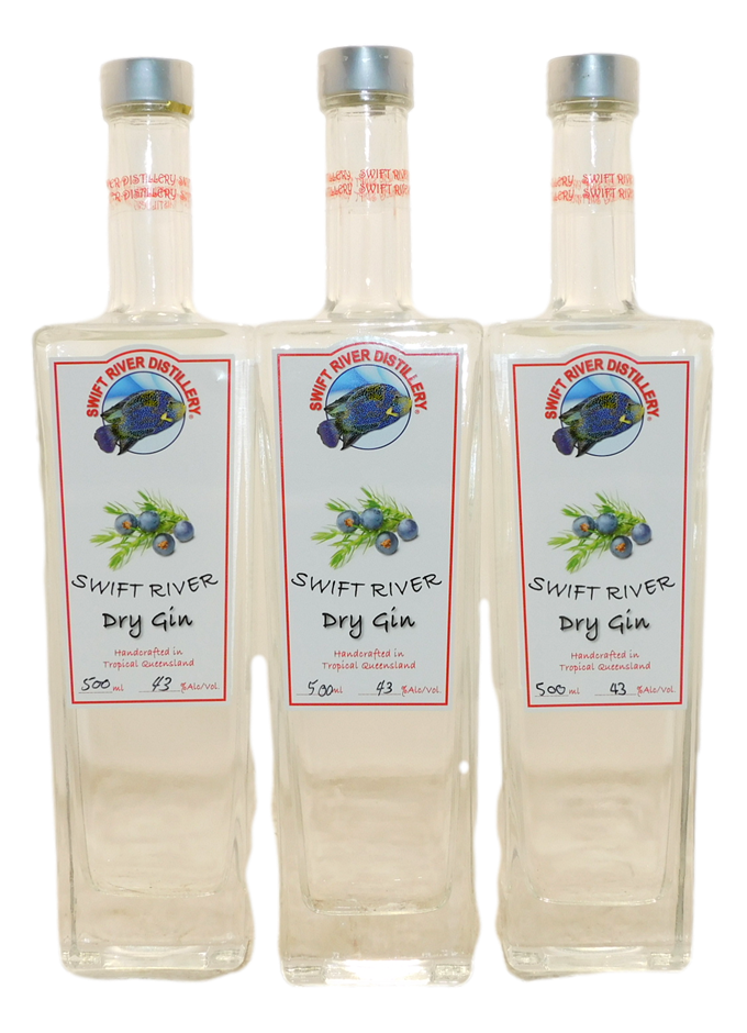 Swift River Dry Gin (3x 500mL) bottles 43% ABV Auction (0053-10726103 ...