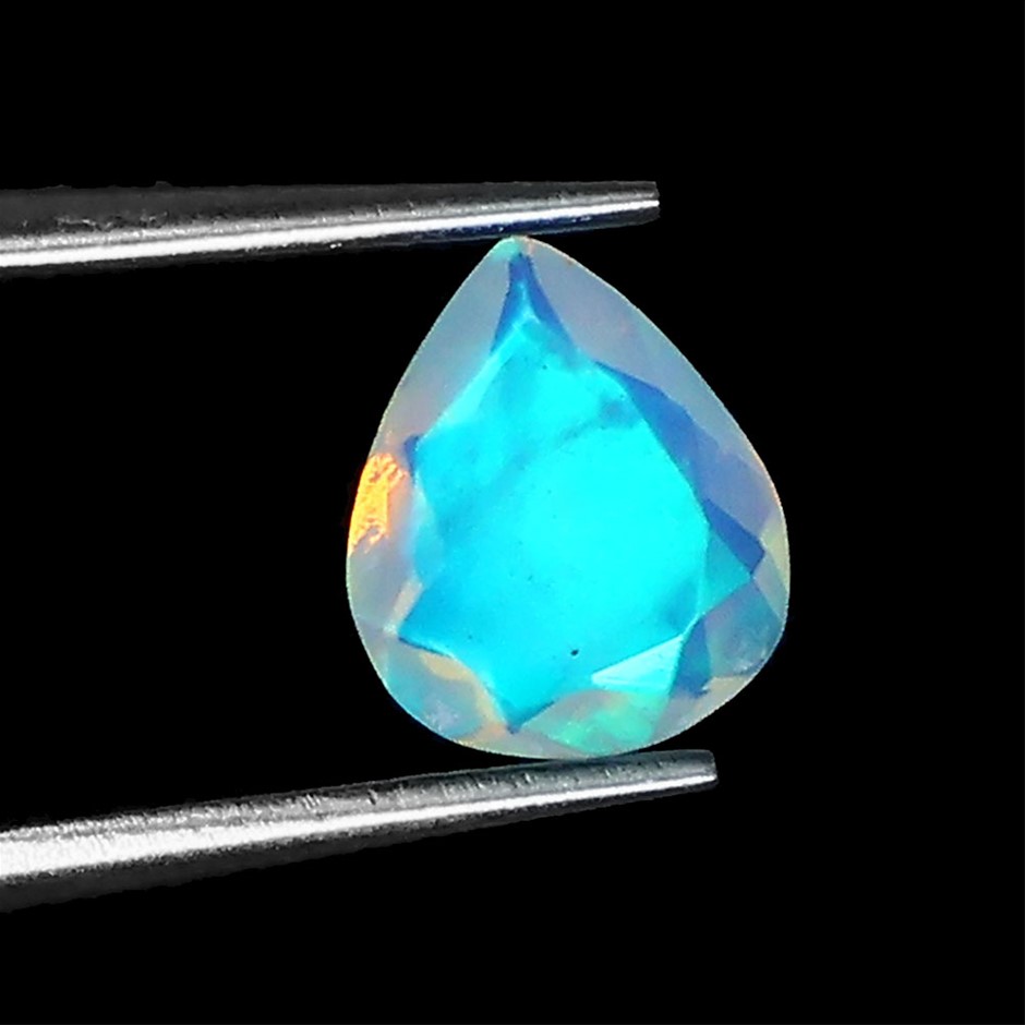 0.86ct Pear Facet Cut Flash Play Of Color Fire Opal - 1Pc Auction (0006 ...