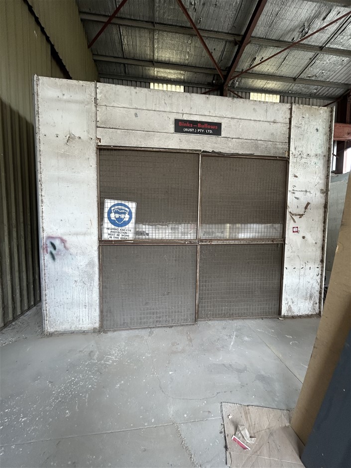 Binks-Bullows Spray Booth including Lighting and Extractor with ducting ...