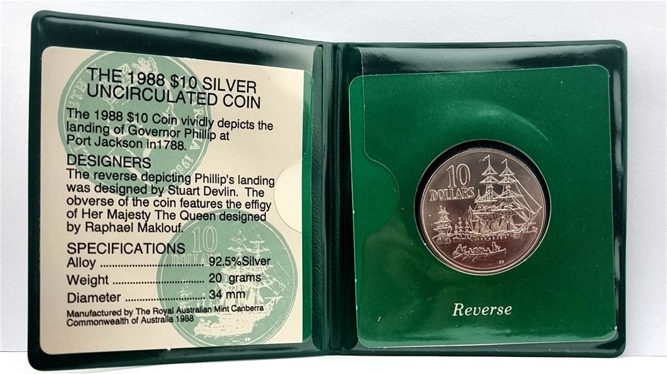 1988 AUSTRALIAN SILVER TEN DOLLAR COIN Auction (0025-2557370) | Grays ...