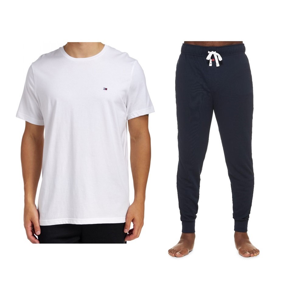 TOMMY HILFIGER Men's French Terry Sleep Set, Size S, Cotton/Polyester ...