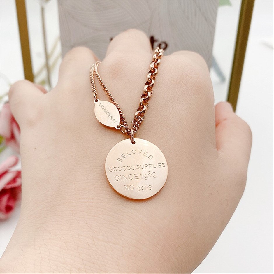 Stainless Steel "Beloved" Necklace in Rose Auction (0082-2556870 ...