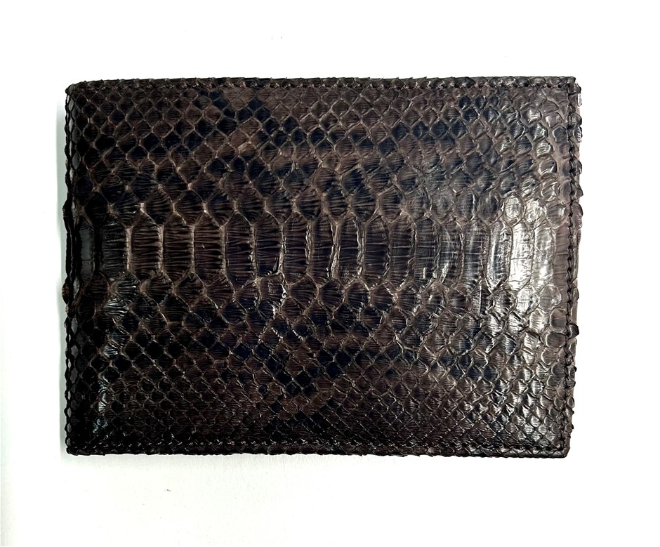 Italian Python Men's Brown Bi-Fold Wallet Auction (0033-2557516) | Grays Australia