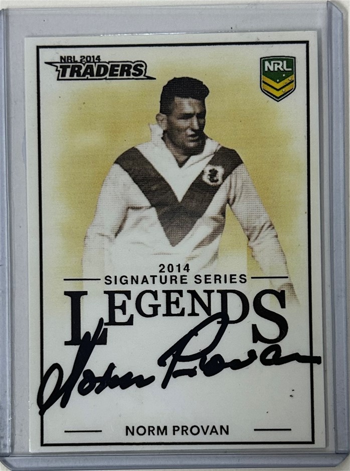 NRL 2014 Traders Signature Series Legends "NORM PROVAN" Signed Trading ...