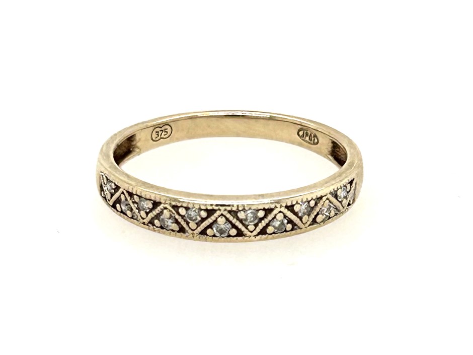 9ct Yellow Gold Diamond Pattern Band Auction (0048-2557516) | Grays ...