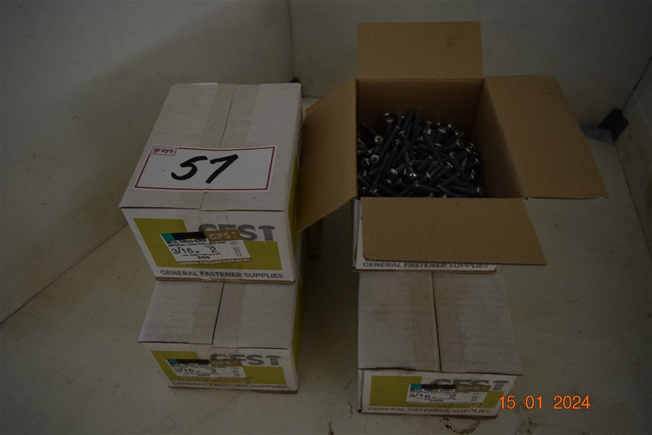 (Bid price per each) Lot of 3 Boxes of 200 Metal Thread Screw Auction ...