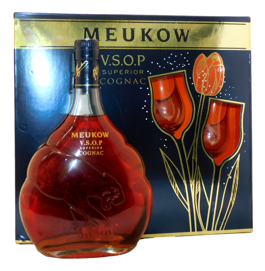 Meukow V.S.O.P Superior Cognac Gift Pack NV (1x 700mL), France. Auction (0044-10727002) | Grays ...