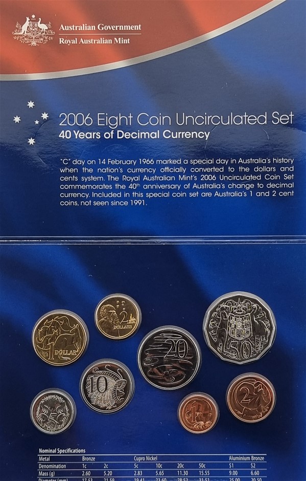 ROYAL AUSTRALIAN MINT - 40 YEARS OF DECIMAL CURRENCY COIN SET Auction ...