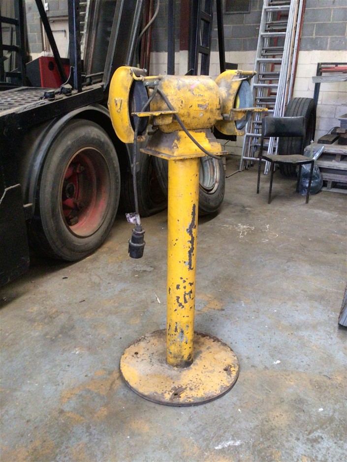 Bench Grinder Mounted On Steel Fabricated Stand Auction (0005-3028112 ...