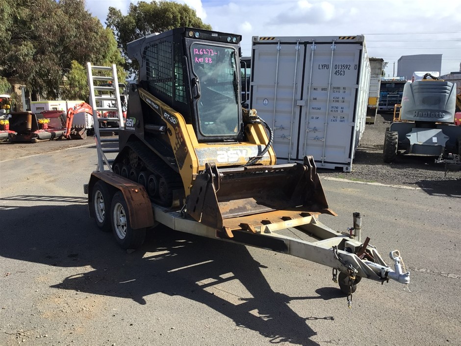 Track Skid Steer Loader & Plant Trailer Combination Auction (0012 ...