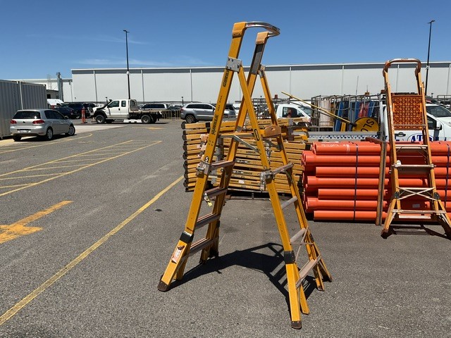 Gorilla Height Adjustable 5 Step FG Platform Ladder (Bid Price Per ...