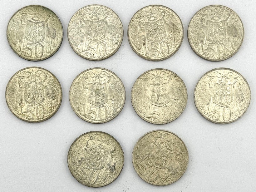 COLLECTION OF 1966 ROUND AUSTRALIAN 50C COINS (80% SILVER) Auction ...