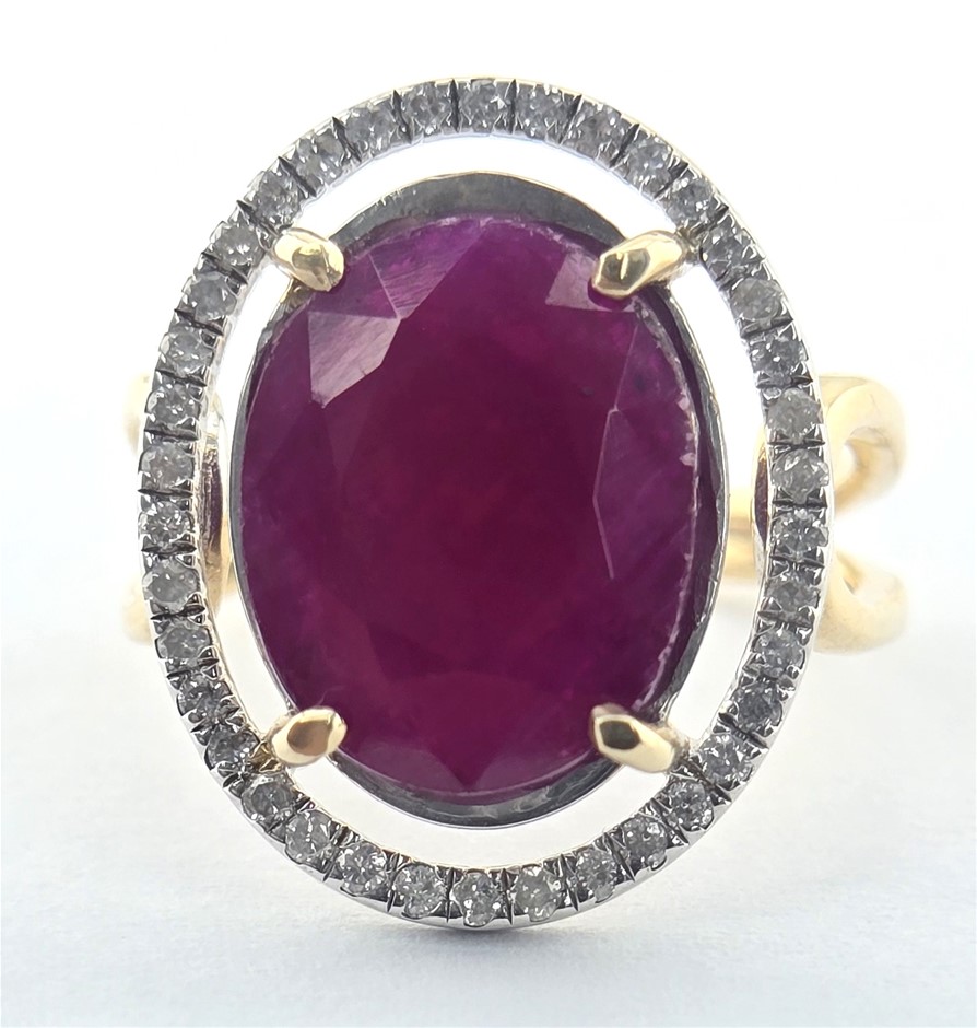 LADIES DIAMOND AND RUBY RING - $8,380.00 VALUATION Auction (0001 ...